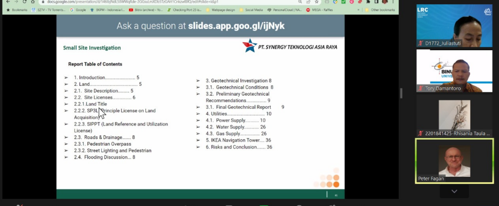 Guest Lecture: Peter Fagan – Civil Engineering BINUS University