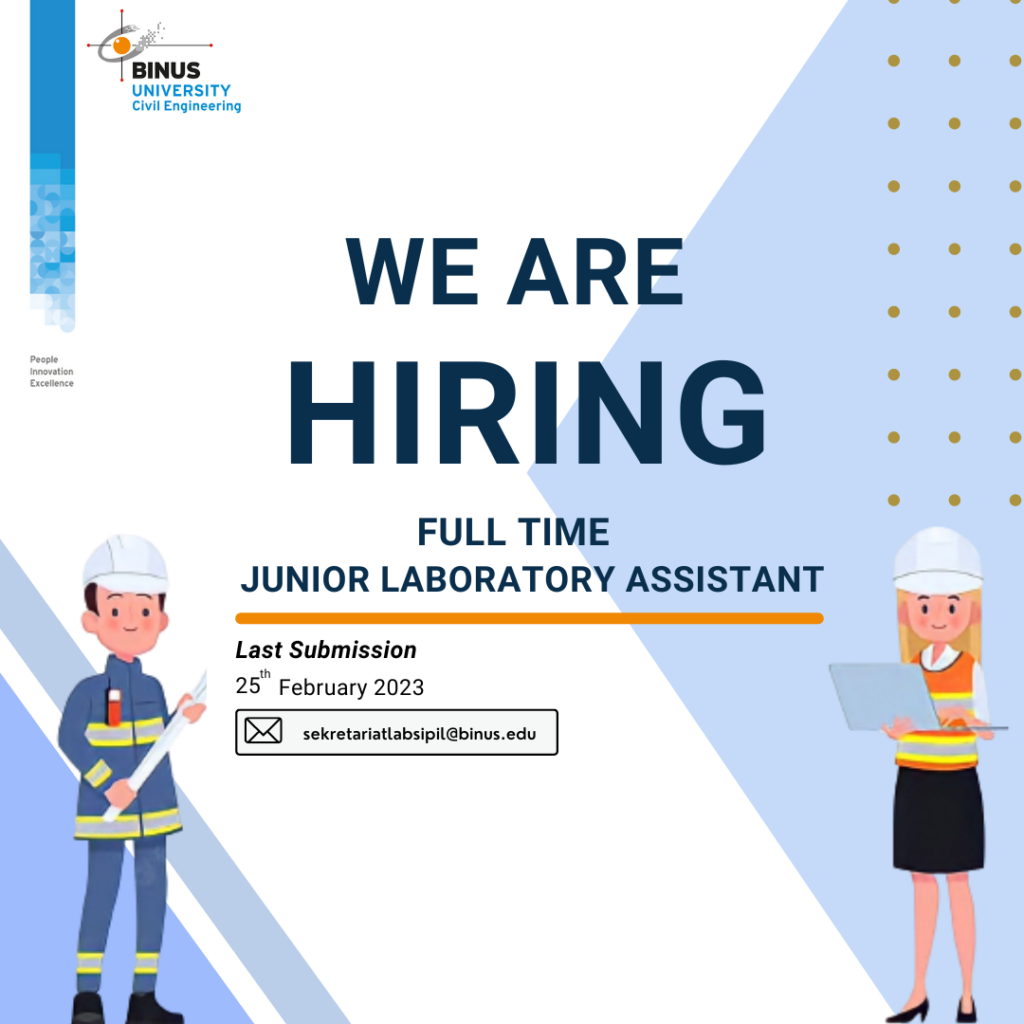 Open Recruitment for Junior Laboratory Assistant – Civil Engineering ...